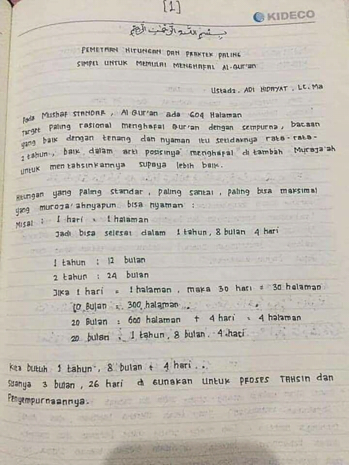 Metode Menghafal versi Ustd Adi Hidayat Lc MA, g