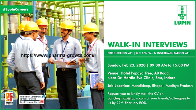 Lupin Ltd - Walk in Interview for Production, Quality Control ...