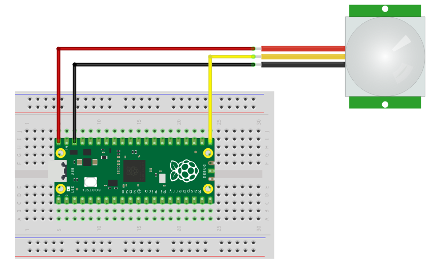 PIR Motion Sensor with Raspberry Pi Pico RP2040