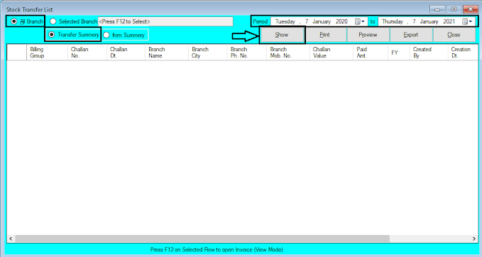 Stock Transfer List Report Help Guide