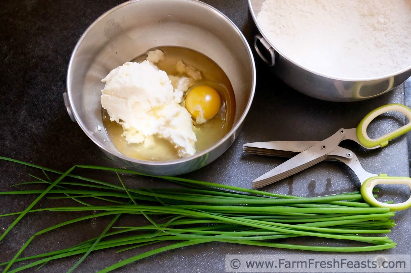 Farm Fresh Feasts: Fresh Chive and Ricotta Muffins #MuffinMonday