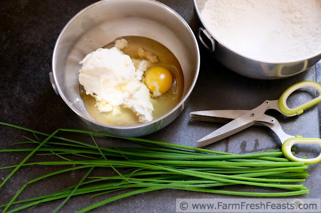 Farm Fresh Feasts: Fresh Chive and Ricotta Muffins #MuffinMonday