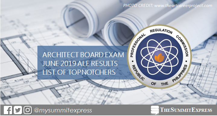 RESULT: June 2019 Architect board exam top 10 passers