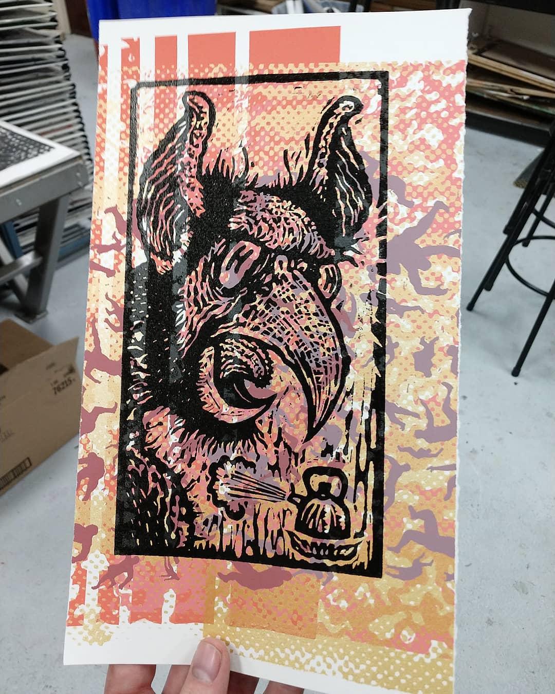 JESSE SHAW: woodcut demo of a demon bastard