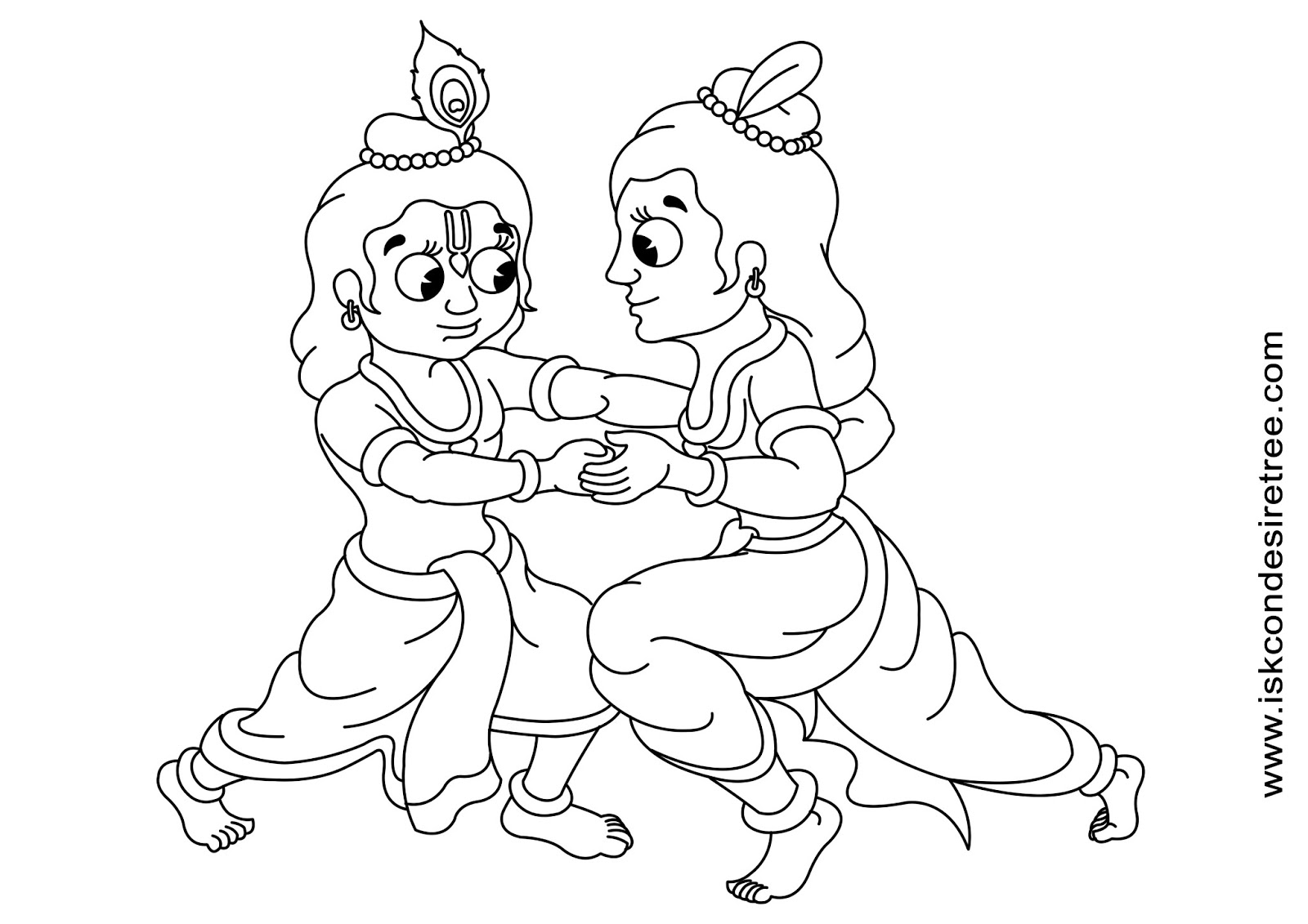 Bhagavat Chintan Das (Bhikaji): Sri Krishna Balarama Line Drawing