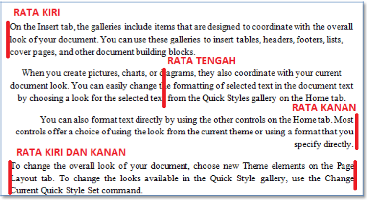 Cara Mengatur Rata Tengah, Rata Kiri dan Rata Kanan pada Microsoft Word