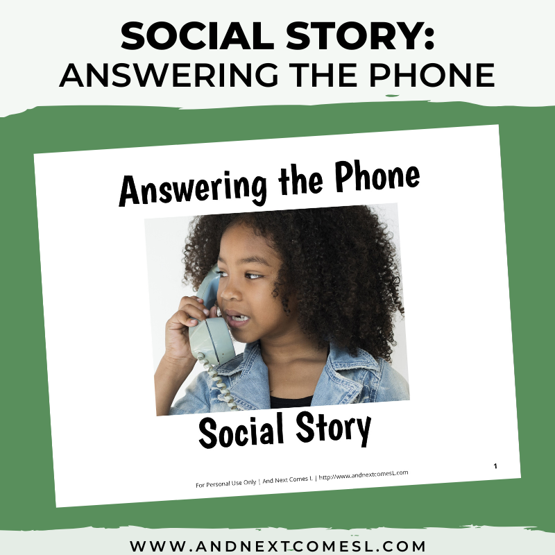 Answering the Phone Social Story | And Next Comes L - Hyperlexia Resources