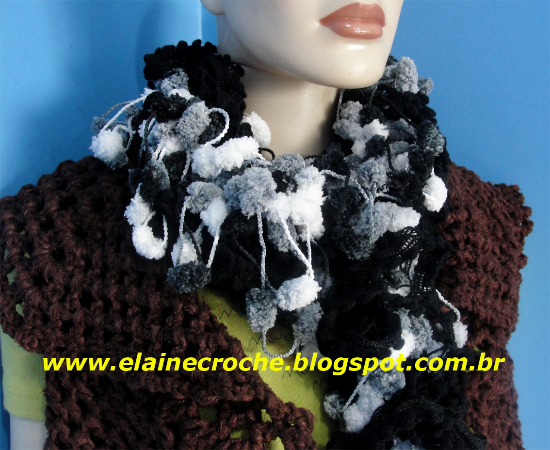 Elaine Croche: Video Aula Crochê - Gola/Cachecol Essencial Arraso