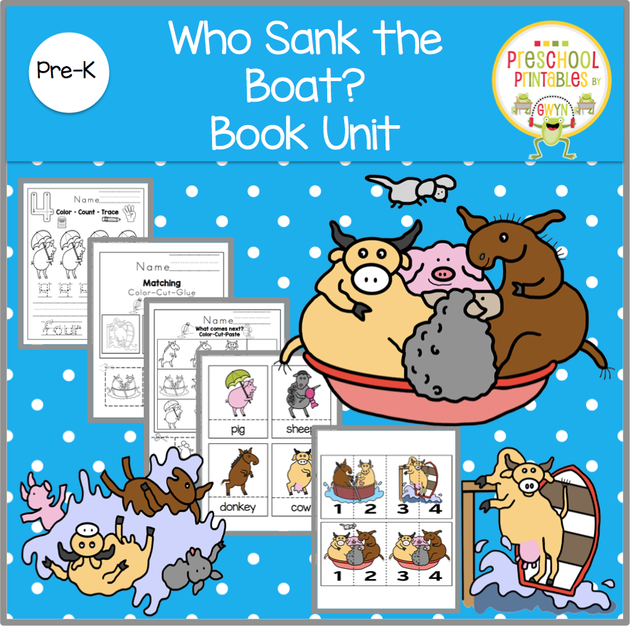 WHO SANK THE BOAT? BY PAMELA ALLEN ~ Book Units by Lynn