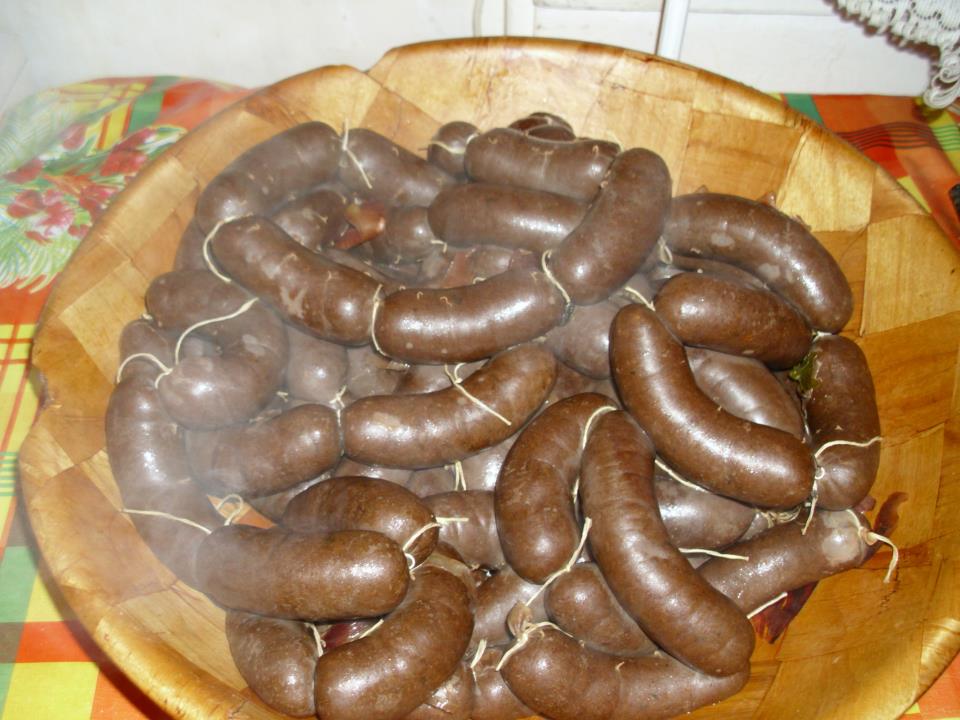 Confection du boudin pour la Noël