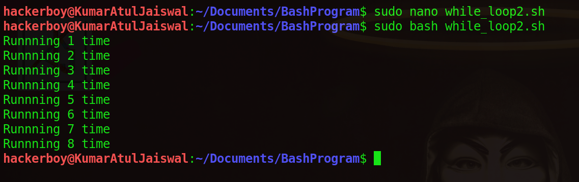 Bash Scripting While Loop
