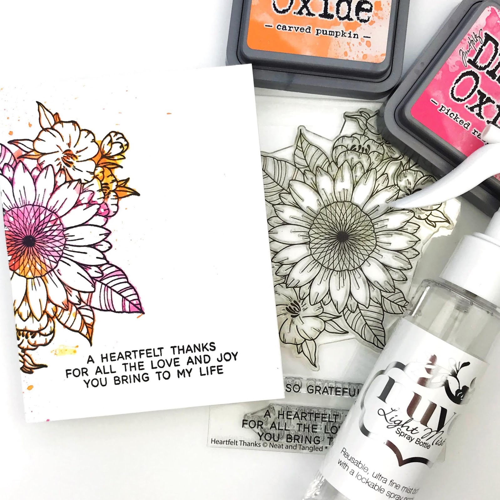 carly tee: faux watercolor stamping techniques with neat & tangled