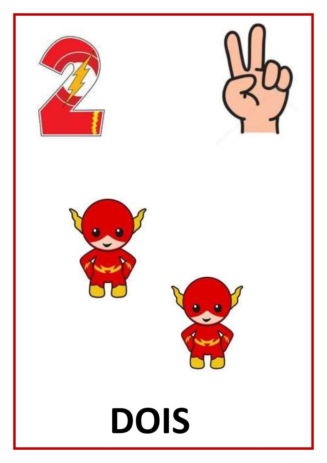 Números Cards coloridos e ilustrados com os números e as quantidades ...