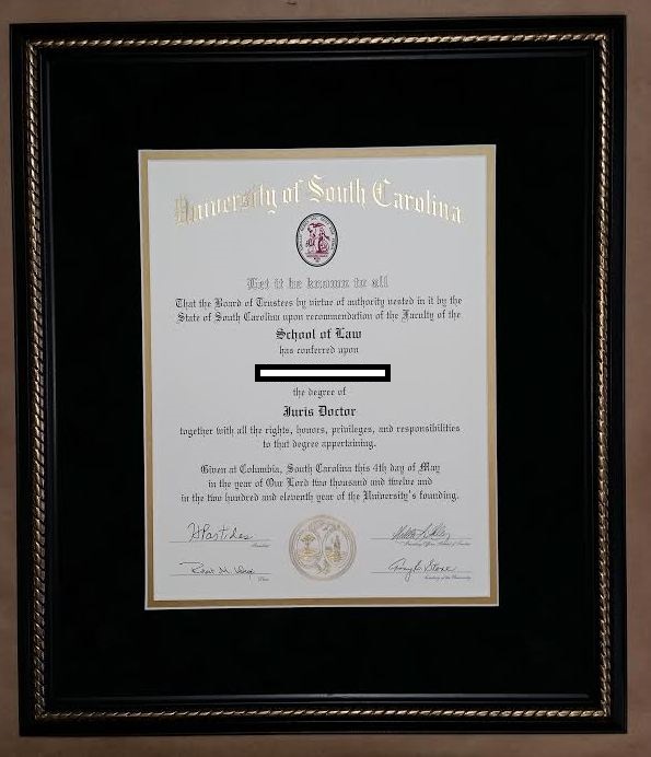 University Of South Carolina Diploma Frame - Table Frame