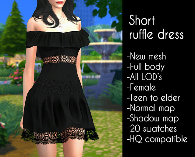 Sims 4 cc: Short ruffle dress