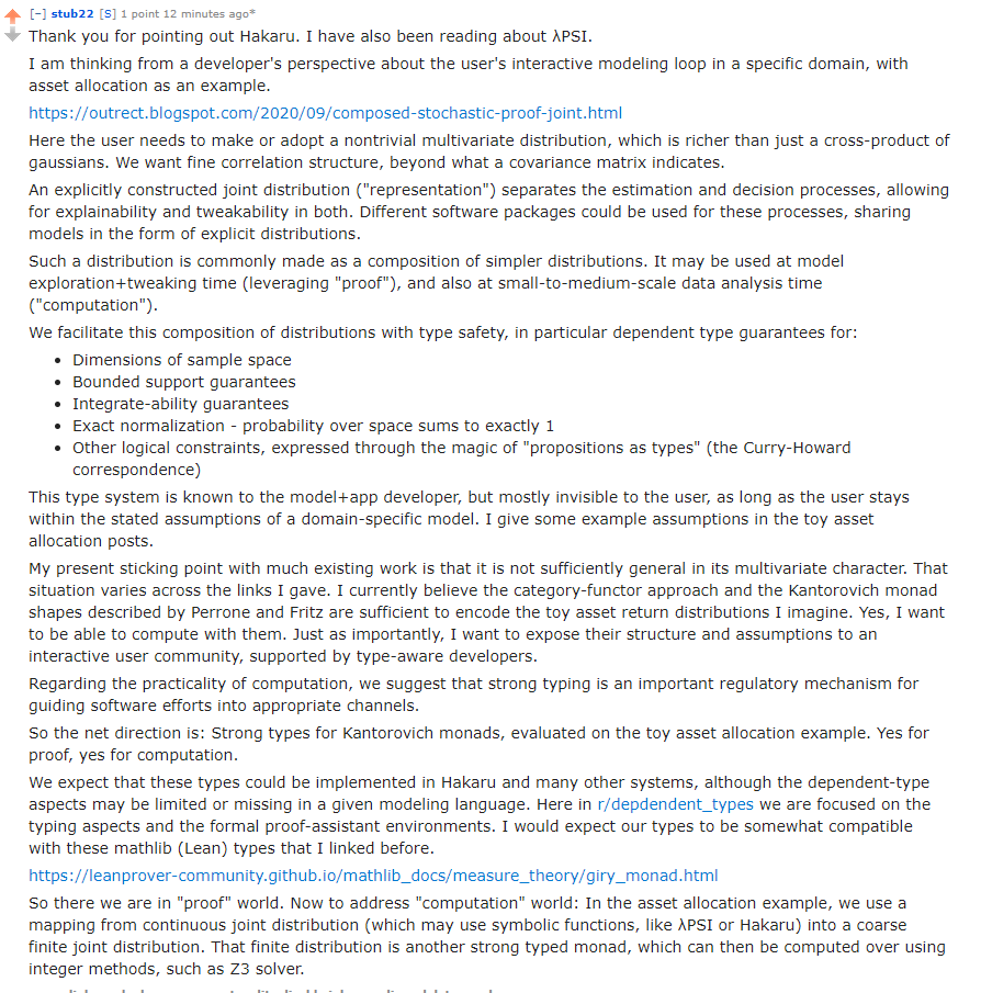 Composed stochastic proof : joint distribution monad as dependent type ...