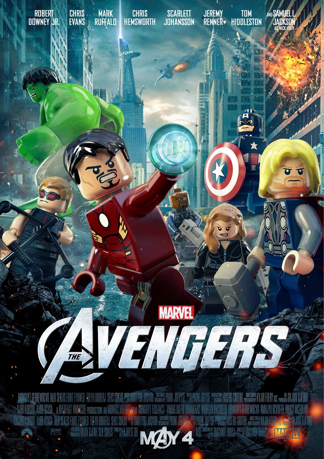 Woven by Words: Marvel's The Avengers LEGO Poster