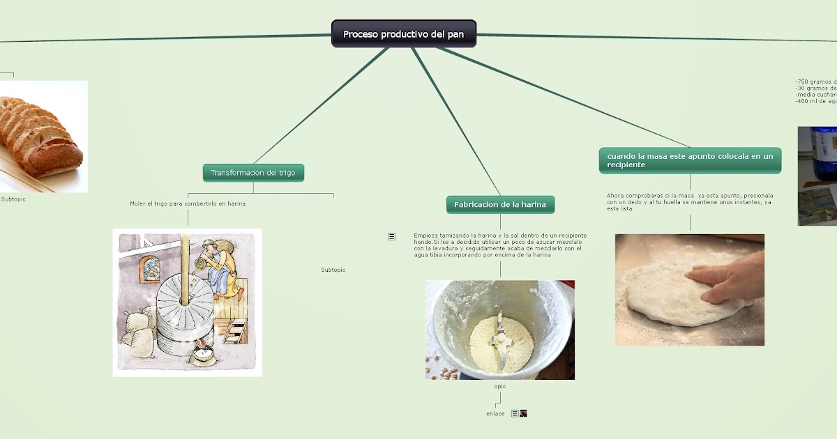 FraanDamary: mapa conceptual del proceso productivo del pan