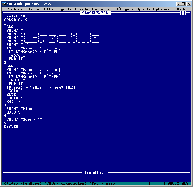 XyliBox: QuickBasic CrackMe