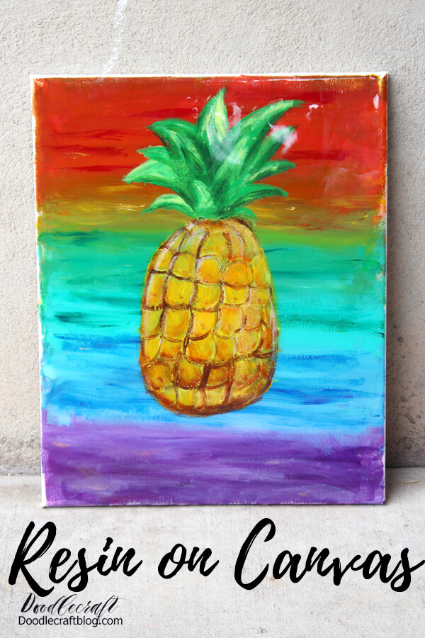 Pineapple Painted Canvas with High Gloss Resin