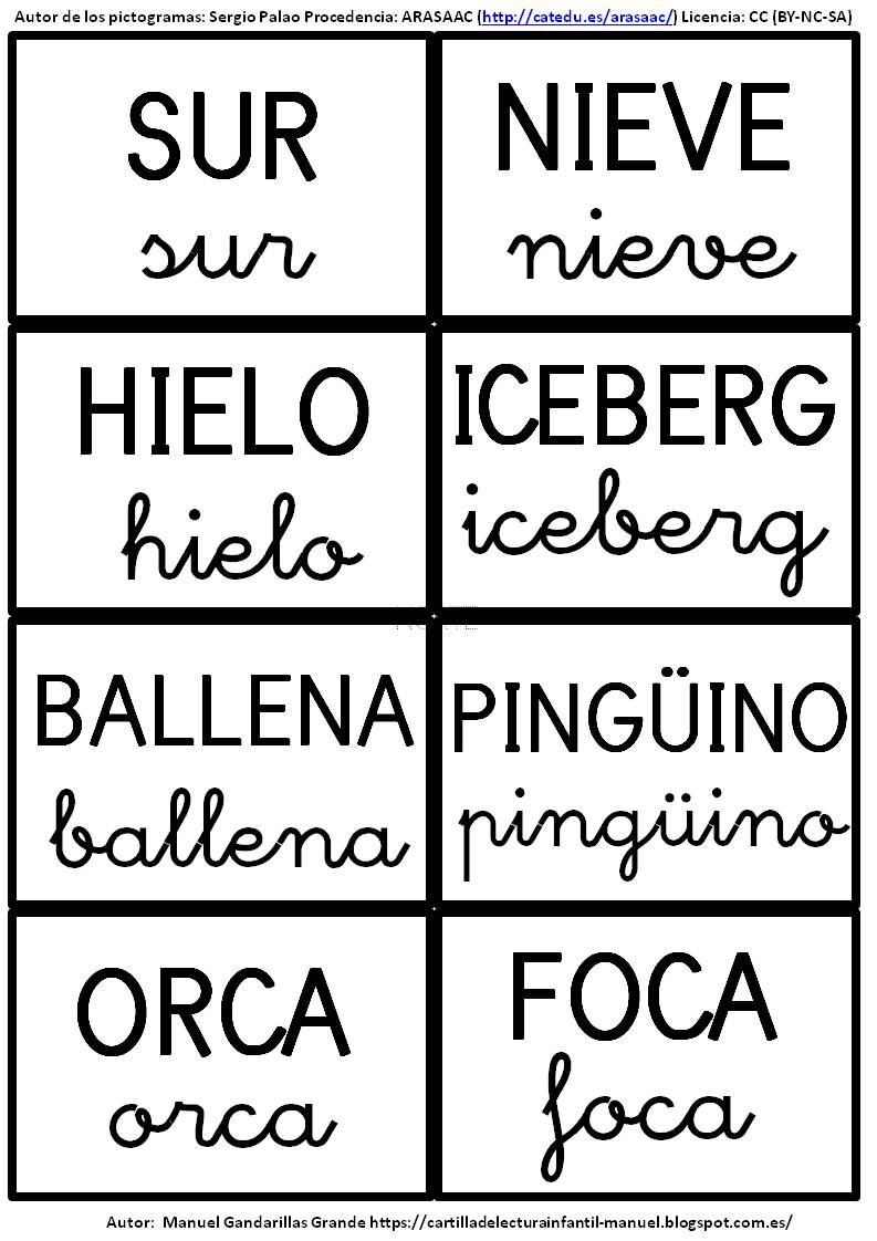 CARTILLA DE LECTURA INFANTIL : POLO NORTE-SUR JUEGO DE MEMORIA PARA ...