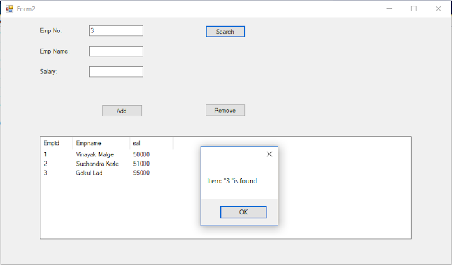Add, remove, search an item in listview in C# Add, remove, search an item in listview in C#