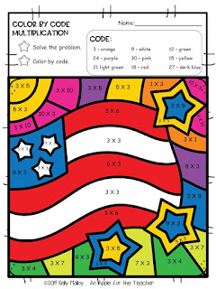 An Apple For The Teacher: Veterans Day Color By Number