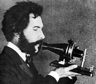Rare Photograph: Alexander Graham Bell demonstrates speaking into the ...