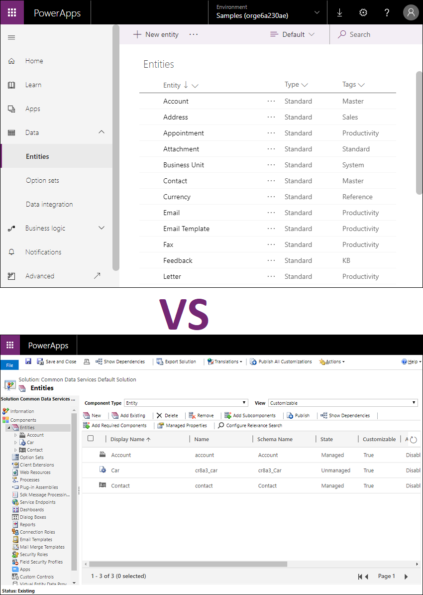 Power Apps Maker Portal vs Classic Solution Explorer - Feature ...