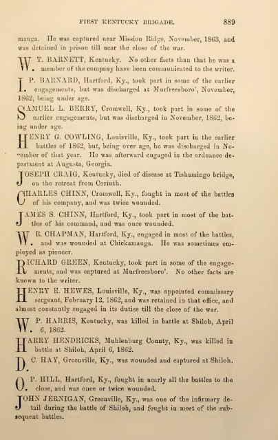 Ohio County, Kentucky History: Orphan Brigade - Civil War - CSA