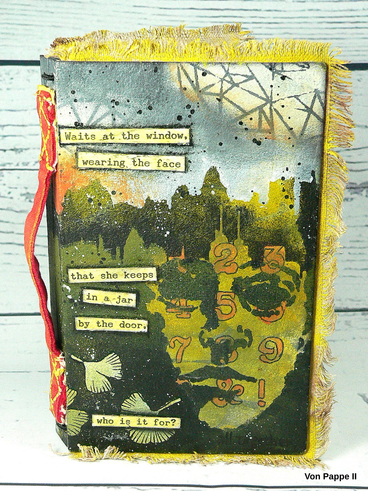 StencilGirl® Talk: Stenciled Poetry - Journal Cover - by Claudia Neubacher