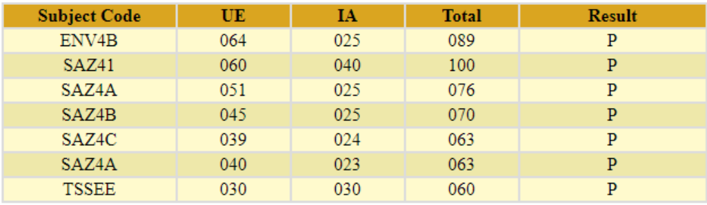 Mark Sheet Result Page Using Html And Css