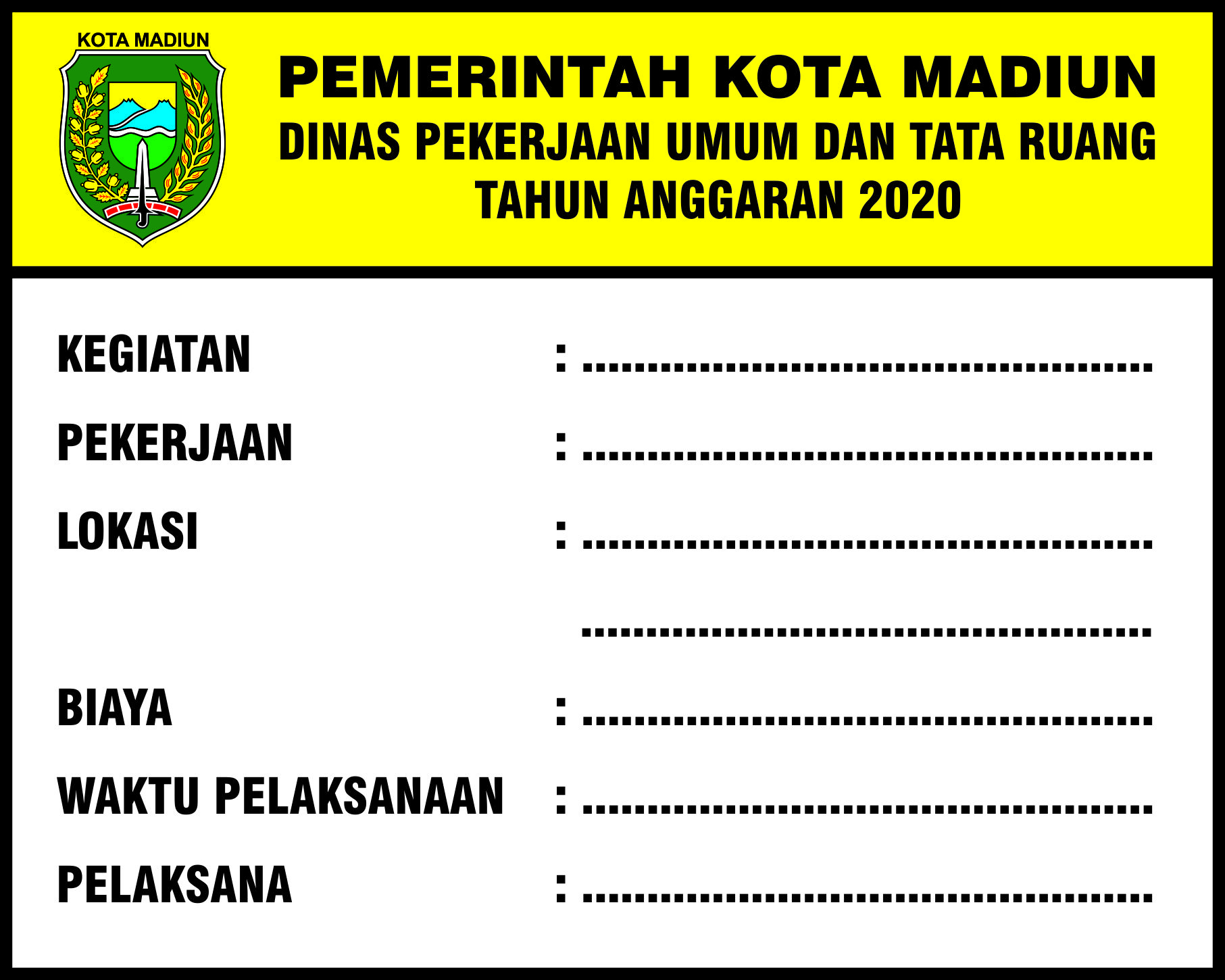 Template Papan Nama Proyek Format CDR - Masvian