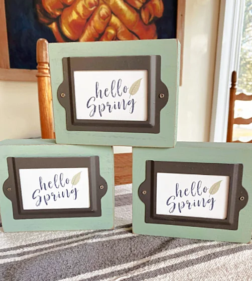 Repurposed Dollar Store Hello Spring Sign