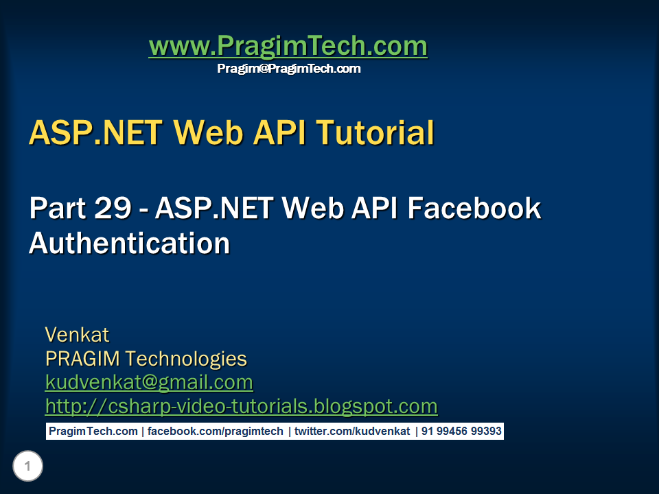 Sql Server Net And C Video Tutorial Aspnet Web Api Facebook Authentication