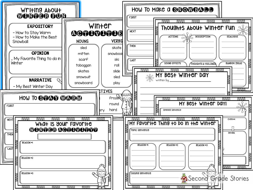 Writing in a Winter Wonderland - and a Giveaway! - Second Grade Stories