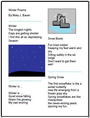Four Winter Poems - Classroom Freebies