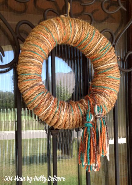 504 Main by Holly Lefevre: Rope and Yarn Wreath for Fall