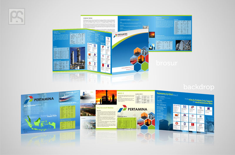 Desain brosur dan backdrop untuk PT PERTAMINA ~ Percetakan Bandar Lampung