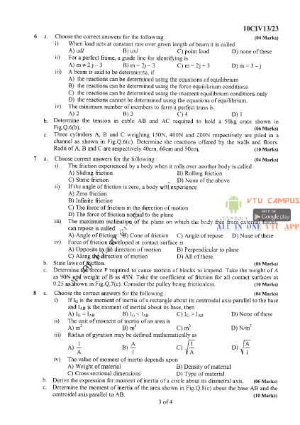VTU Elements of Civil Engineering and Engineering Mechanics 2015 ...