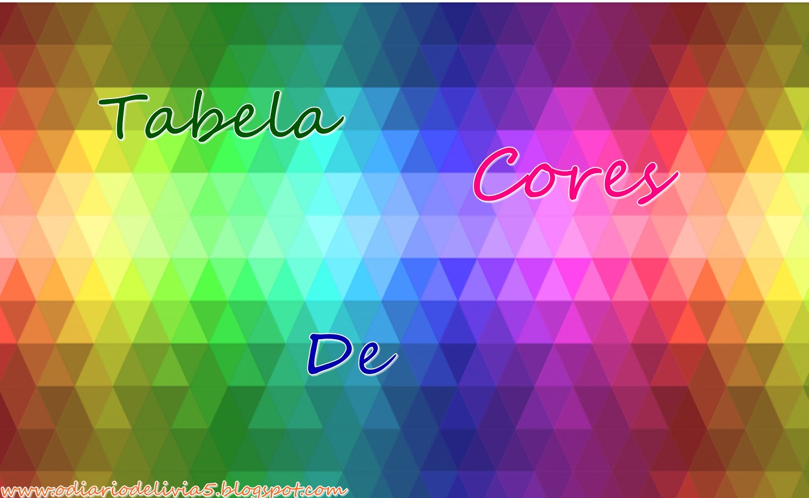 Tabela de cores HTML | O Diário de Lívia