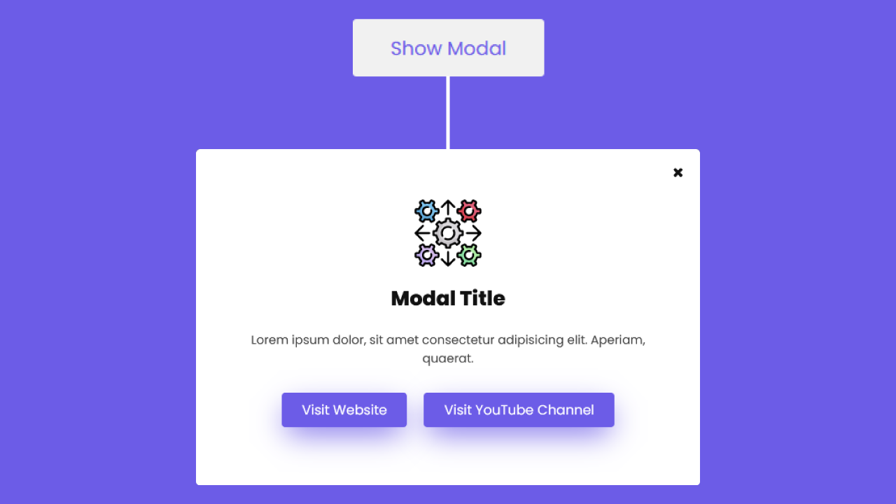 Custom Popup Modal UI Design Using HTML CSS & jQuery | jQuery Modal