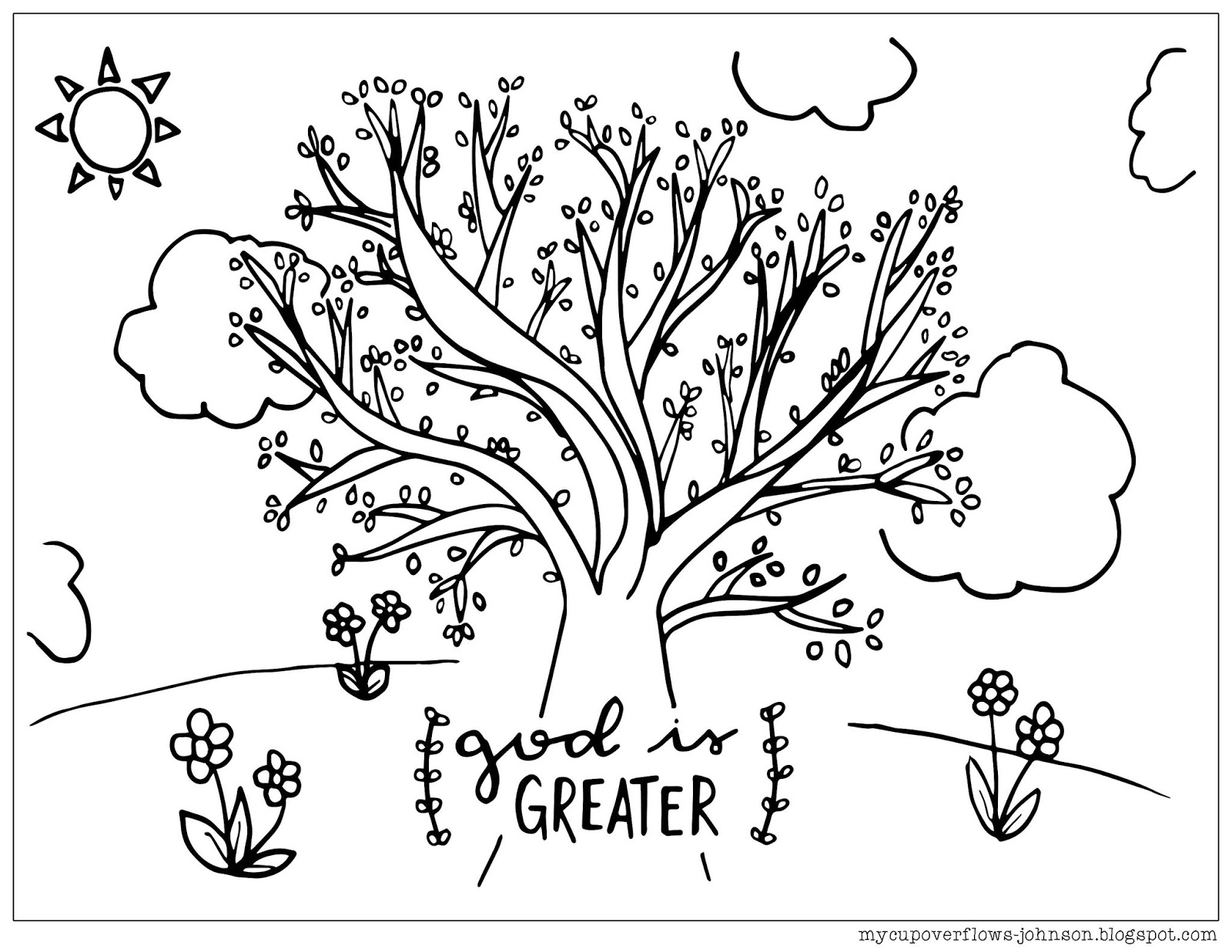 God Made Trees Coloring Page Sketch Coloring Page