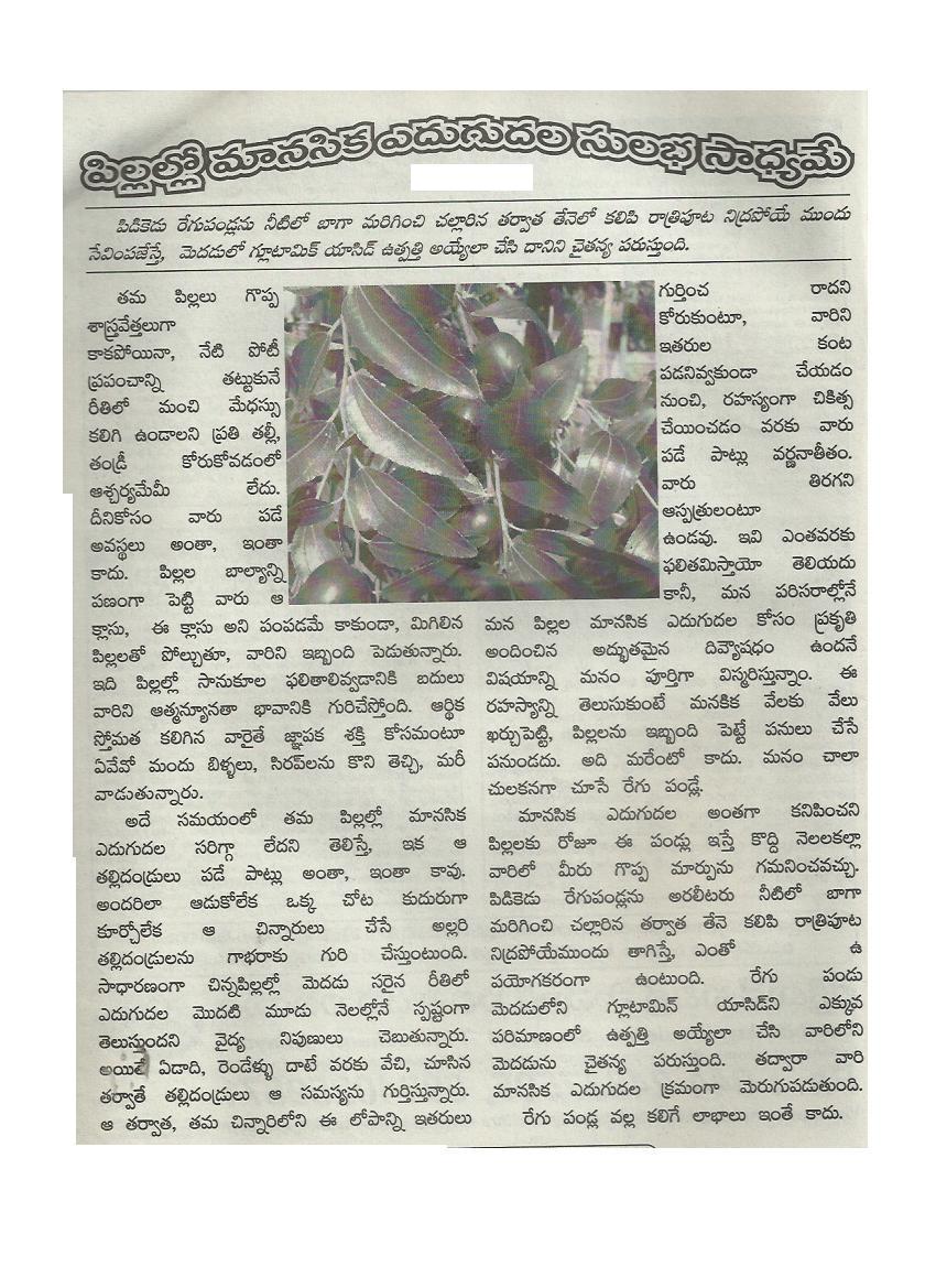 AYURVEDAM - ఆయుర్వేదం: REGU PANDLU - AYURVEDAM