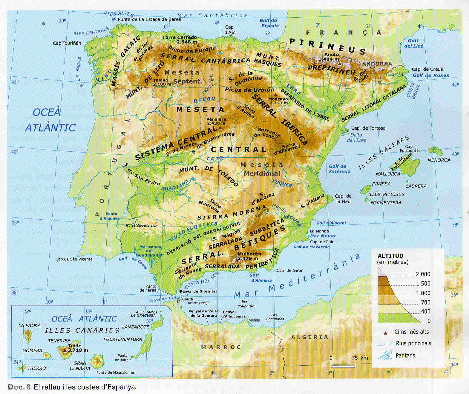 Classe de 5è: MAPA D'ESPANYA: EL RELLEU!