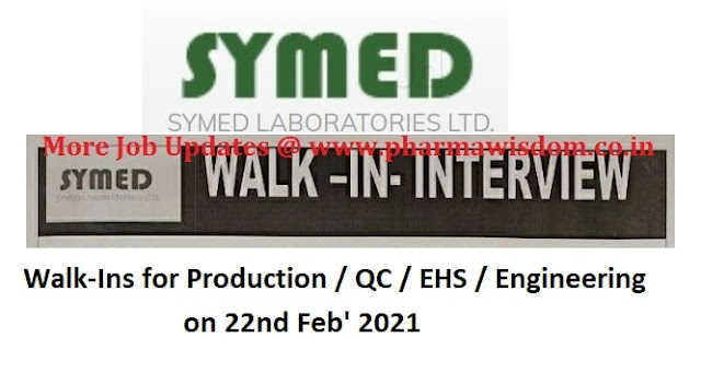 SYMED LABORATORIES LTD - Walk-In Interviews for Multiple Positions in ...