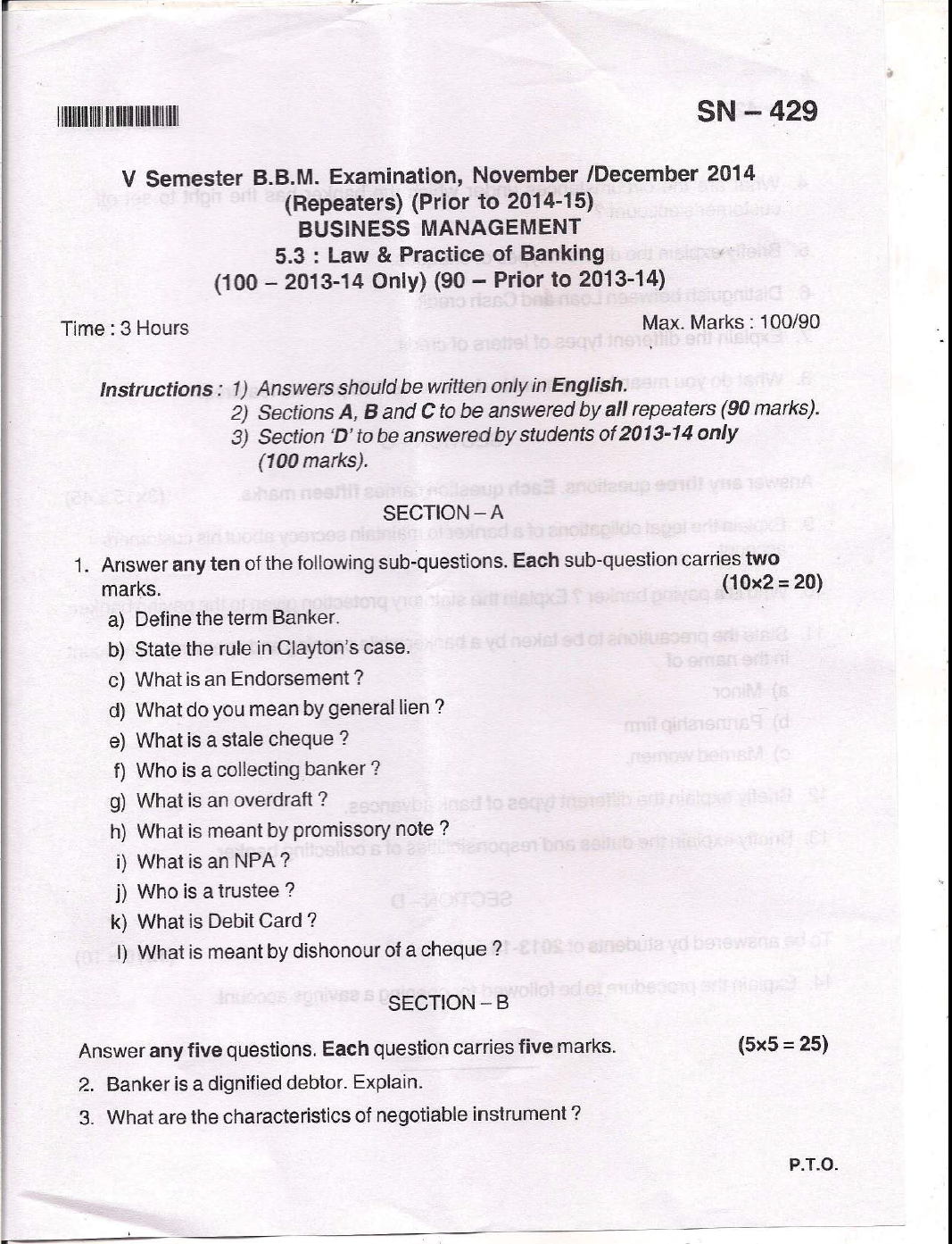 Bangalore University B.B.M. Business Management 5.3 : Law & Practice Of ...