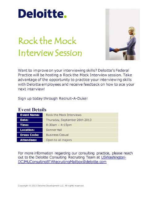 JMU Engineering Blog: Deloitte Rock the Mock Interview