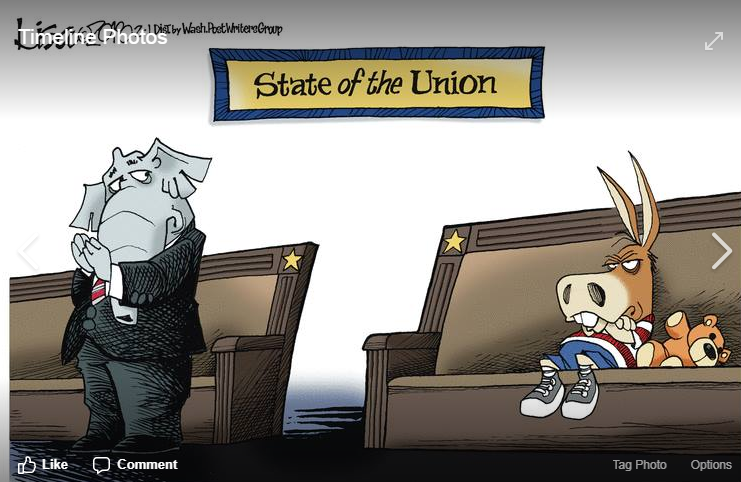 Geezer In Exile: State of the union cartoon.