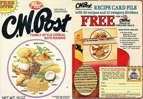 Cereal Box Price Guide Cereal Box Collecting by Pez Outlaw: Post Cereal ...